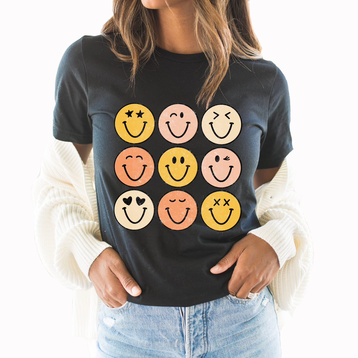 Smiley Grid Graphic Tee | Smile | Smiley | Happy Face | Smile Grid | H ...